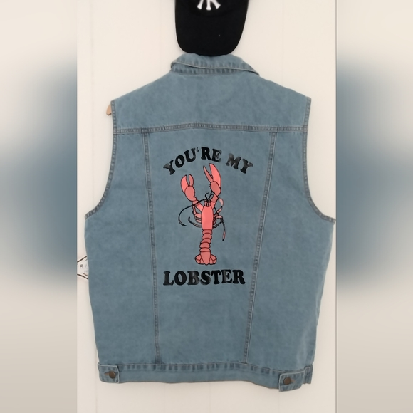 FRIENDS | Jackets & Coats | Denim Vest Friends Youre My Lobster | Poshmark